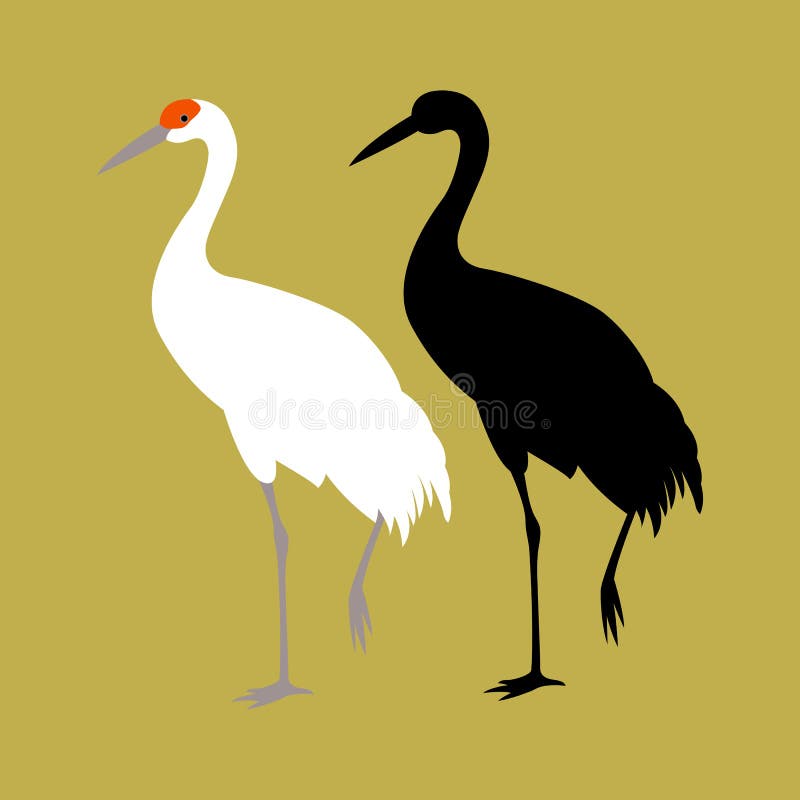 Crane Bird Vector Illustration Style Flat Stock Vector - Illustration ...