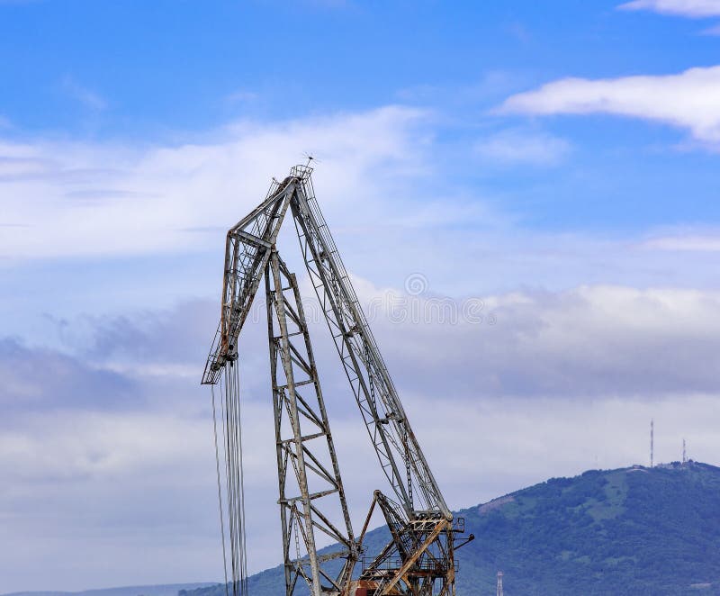 Crane on Blue Sky Background Stock Image - Image of metal, architecture ...