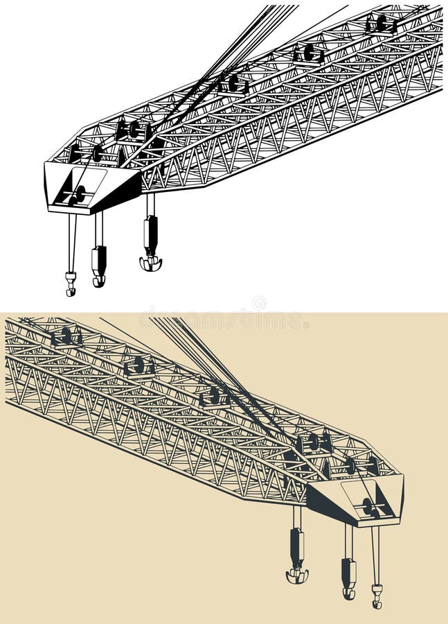 Crane boom close-up stock vector. Illustration of construction - 287088931