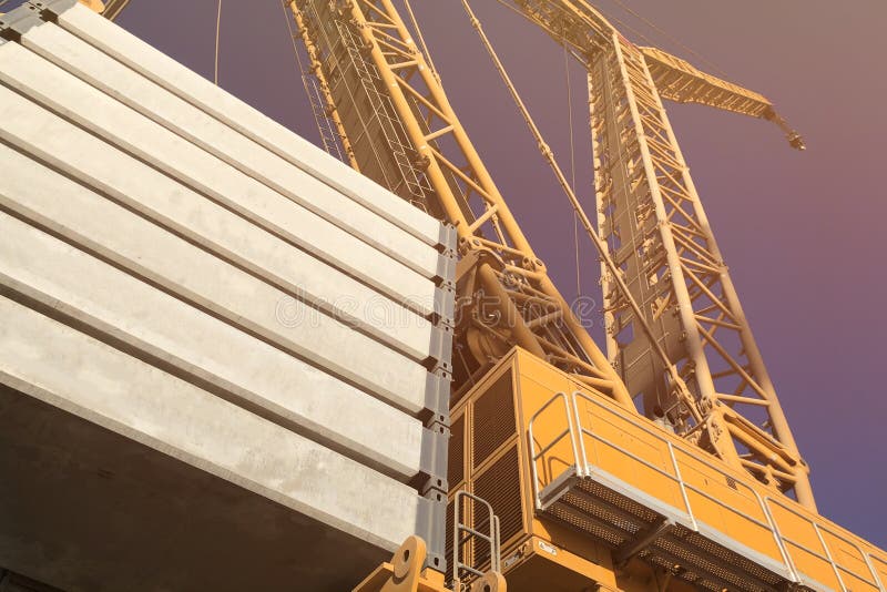 Crane Boom and Counterweight. Huge Crawler Crane Bottom Up View Stock ...