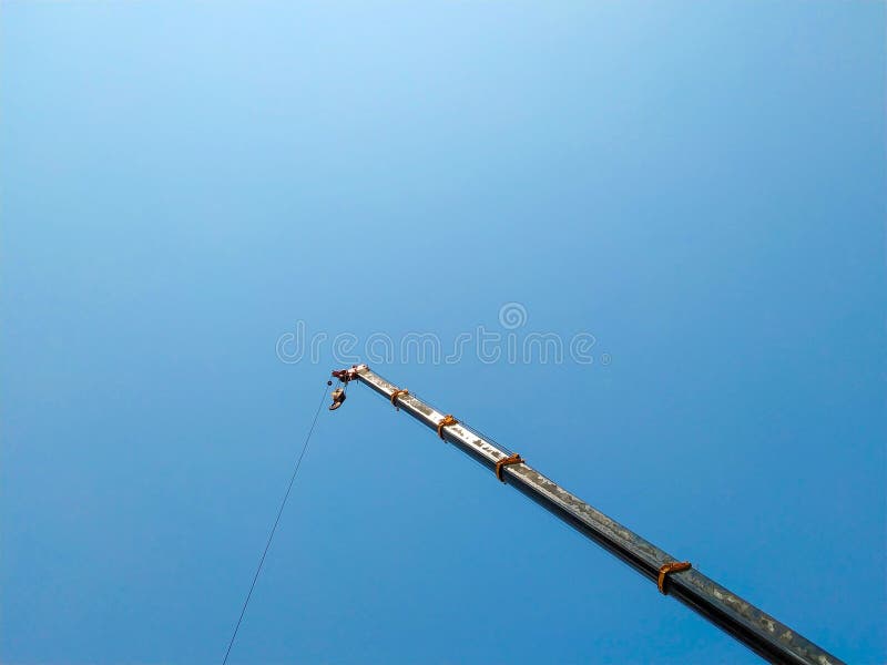Crane Boom Lifting on Sky Work Construction Stock Image - Image of ...