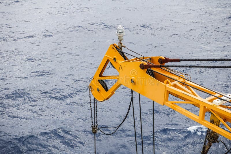 Crane Boom Structure and Metal Sling on Blue Sky Background Stock Image ...