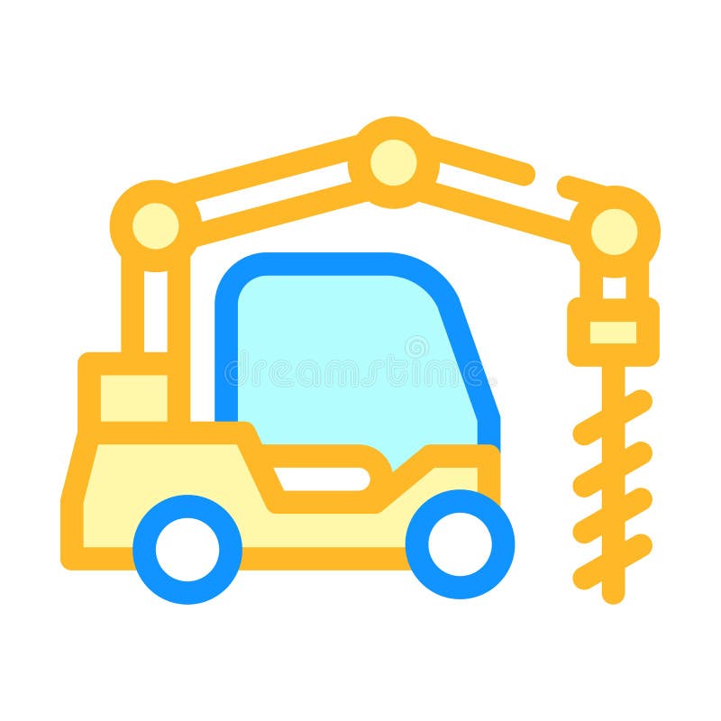 Crane-boring Machine Color Icon Vector Isolated Illustration Stock ...