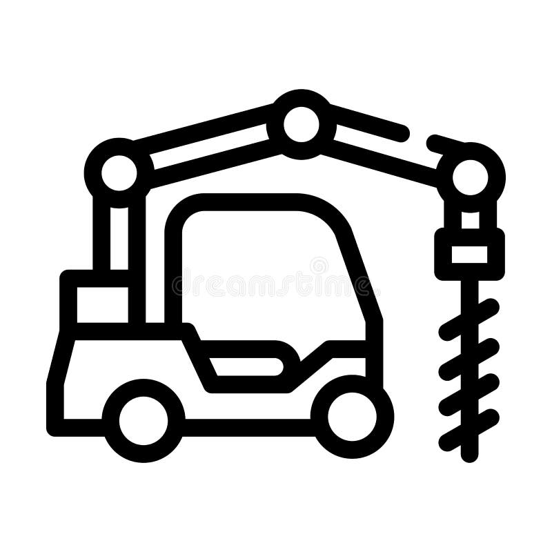 Crane-boring Machine Line Icon Vector Isolated Illustration Stock ... Crane-boring Machine Line Icon Vector Isolated Illustration Stock ...