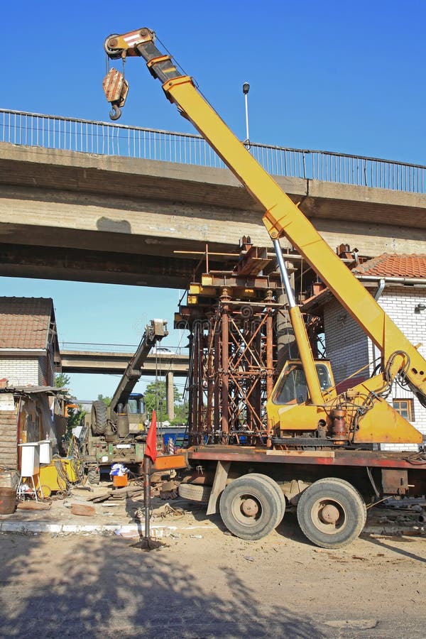Crane Bridge Repair Safety stock image. Image of columns - 128829617