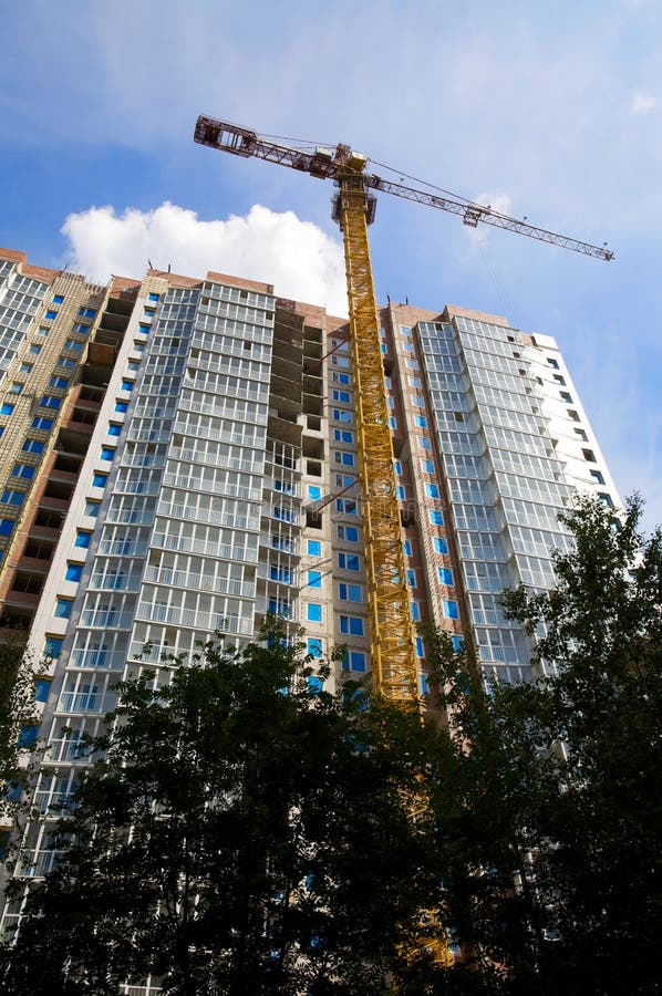 Crane and building stock image. Image of tall, skyscraper - 5581763