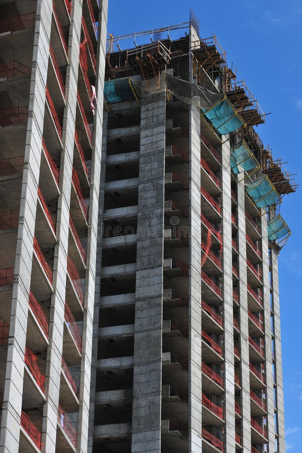 Crane and Building Construction. Big Building Construction Stock Photo ...