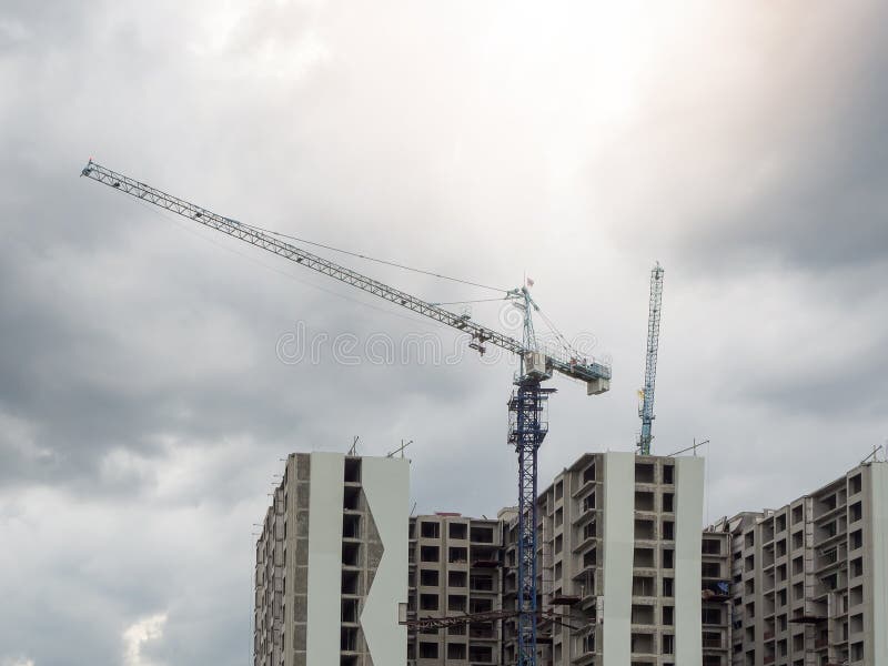 Crane and Building Construction Stock Image - Image of architecture ...