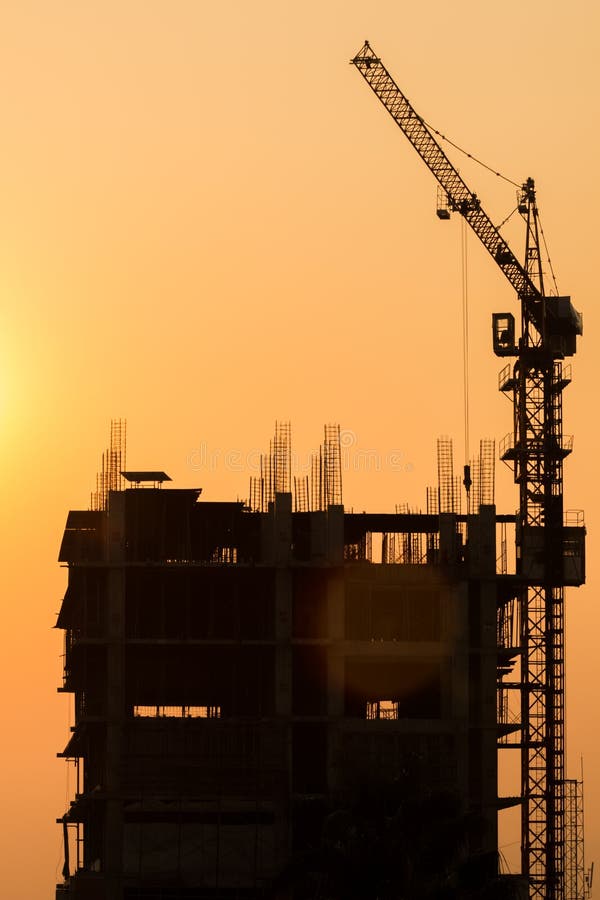 Crane and Building Construction Stock Image - Image of male, build ...