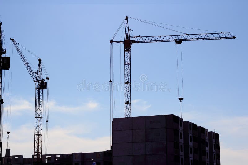 Crane on building site stock image. Image of project - 25196867