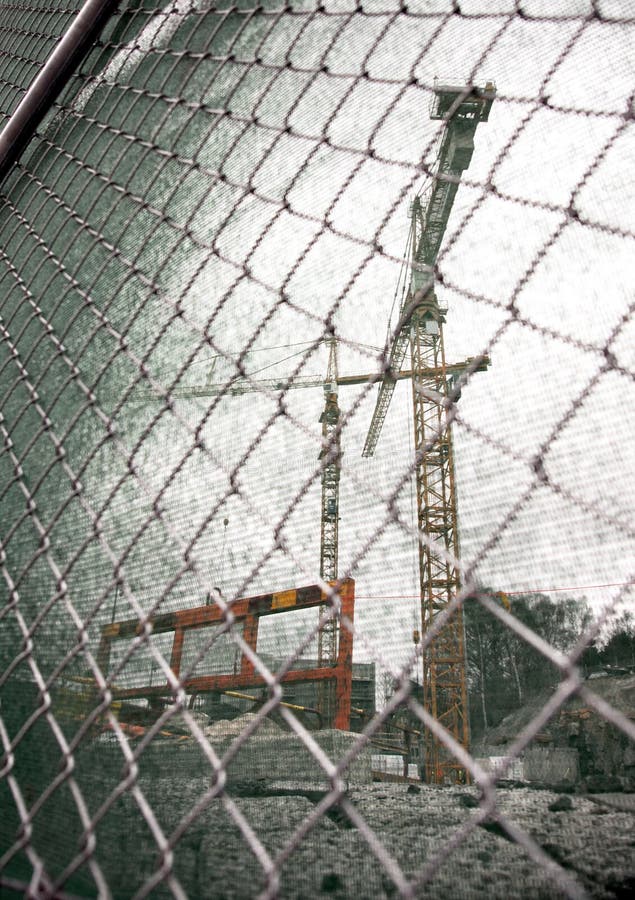 Crane at building site stock image. Image of crane, industry - 26151495