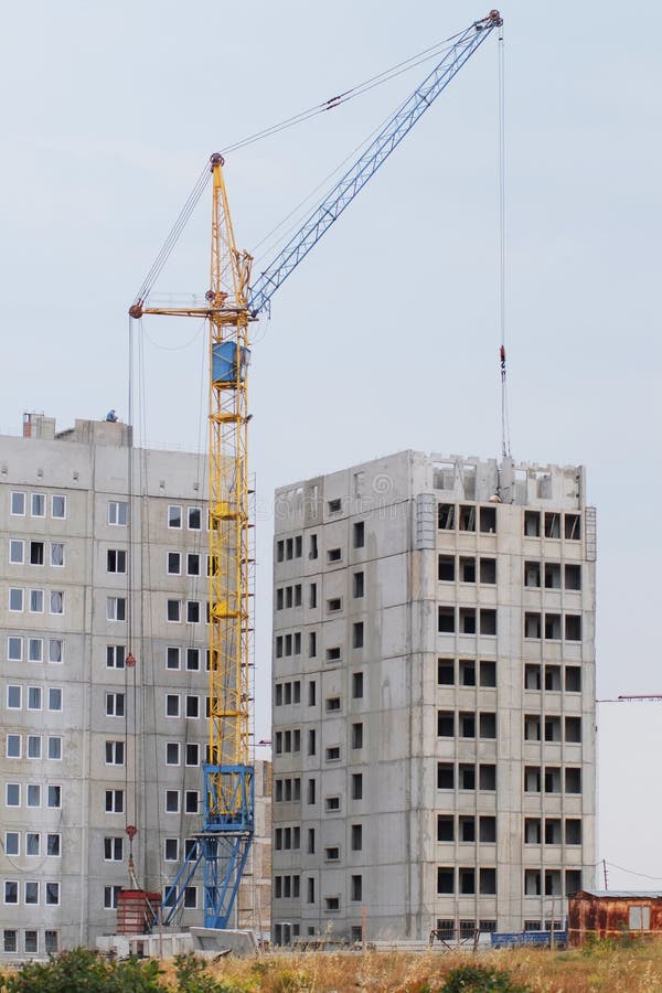 Crane builds the building stock photo. Image of beginning - 42529032