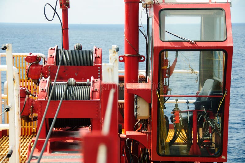 Crane Cabin in Construction Platform. Control Cabin of Crane Operator ...