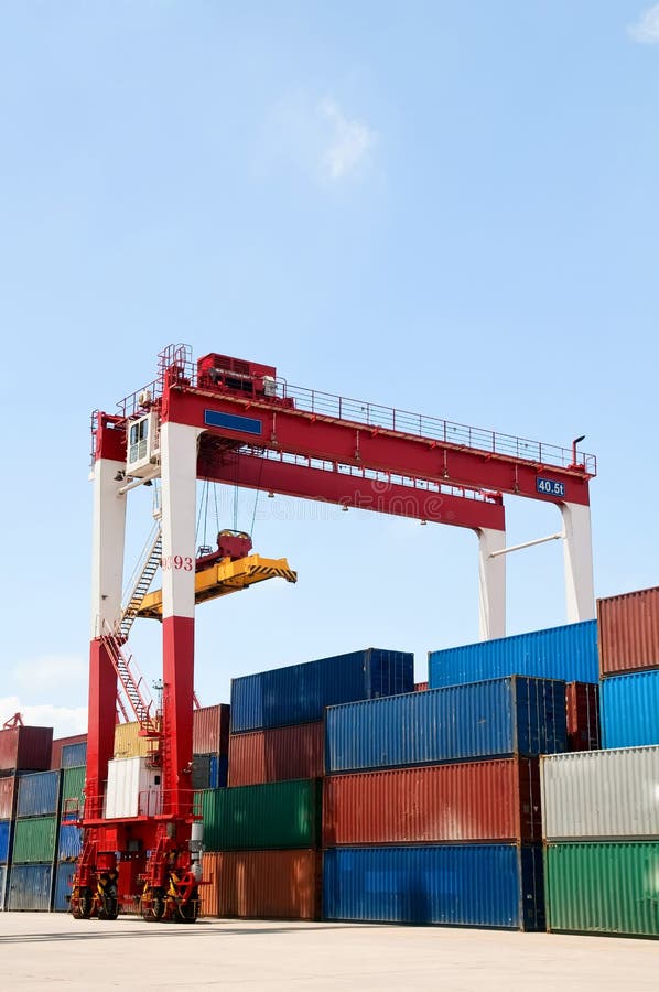 Crane & Cargo Containers Stock Photo - Image of outdoor, business: 15351158