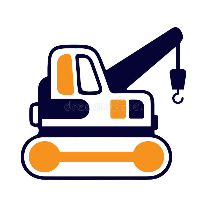 Crane, Caterpillar, Car, Caterpillar Crane Icon Stock Vector ...