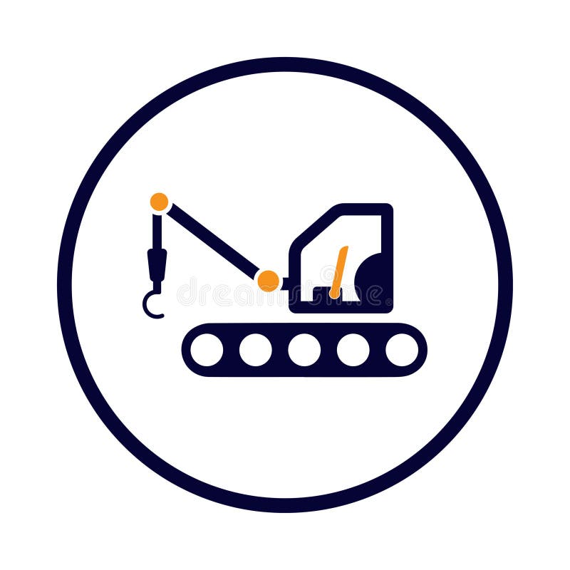 Crane, Caterpillar, Car, Caterpillar Crane Icon Stock Vector ...