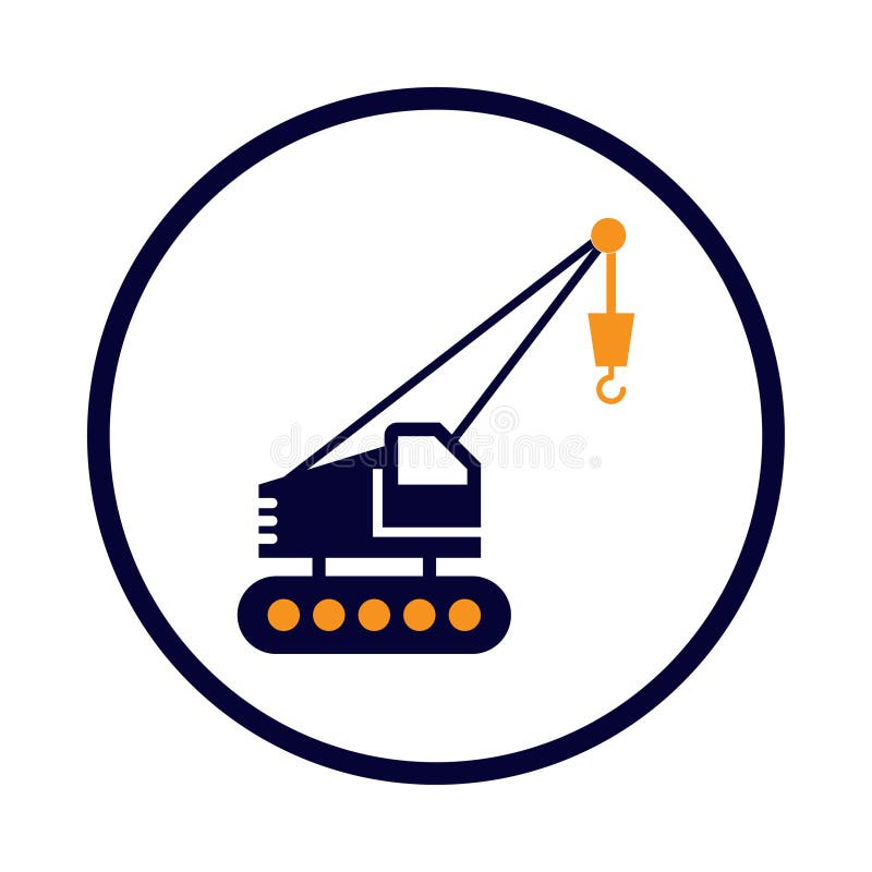 Crane, Caterpillar, Car, Caterpillar Crane Icon Stock Vector ...