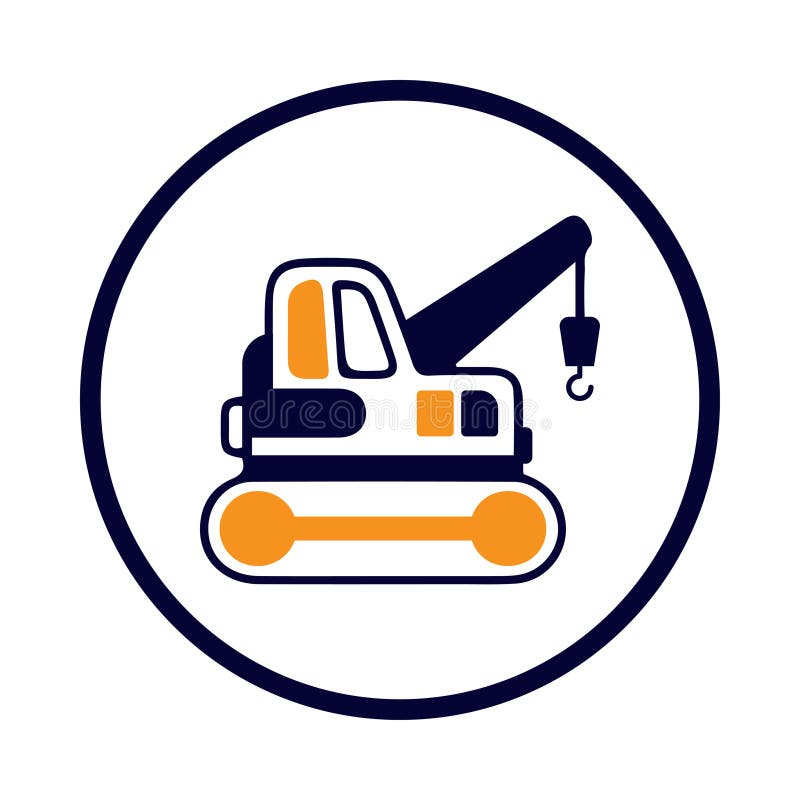 Crane, Caterpillar, Car, Caterpillar Crane Icon Stock Vector ...