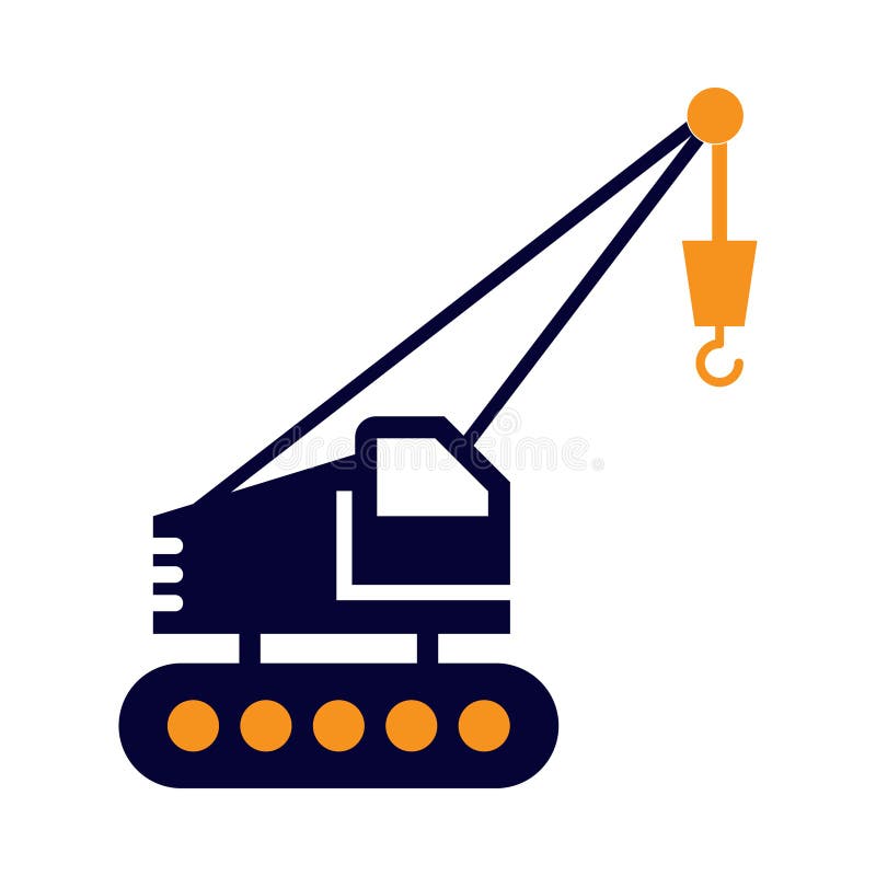 Crane, Caterpillar, Car, Caterpillar Crane Icon Stock Vector ...