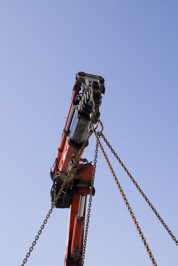 Crane with chains stock photo. Image of hook, equipment - 14100404