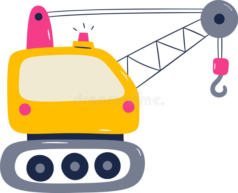 Crane Construction Cartoon Vehicle Stock Vector - Illustration of ...