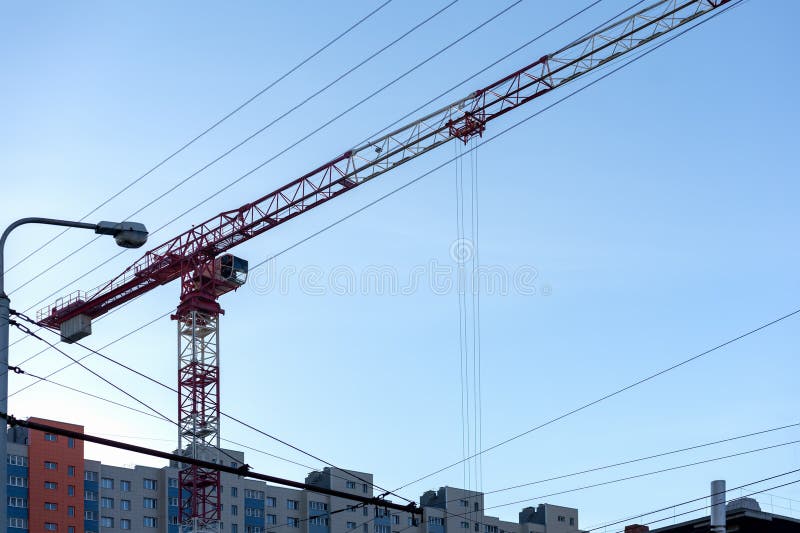 Crane and Construction of High-rise Apartment Building. Stock Photo ...