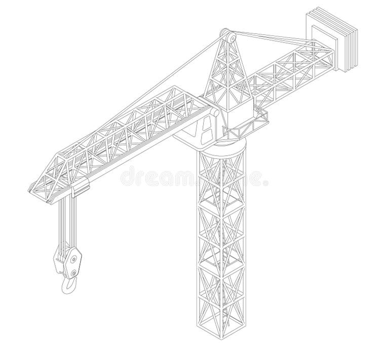 Crane Construction Isometric View Drawing Stock Illustrations – 36 ...