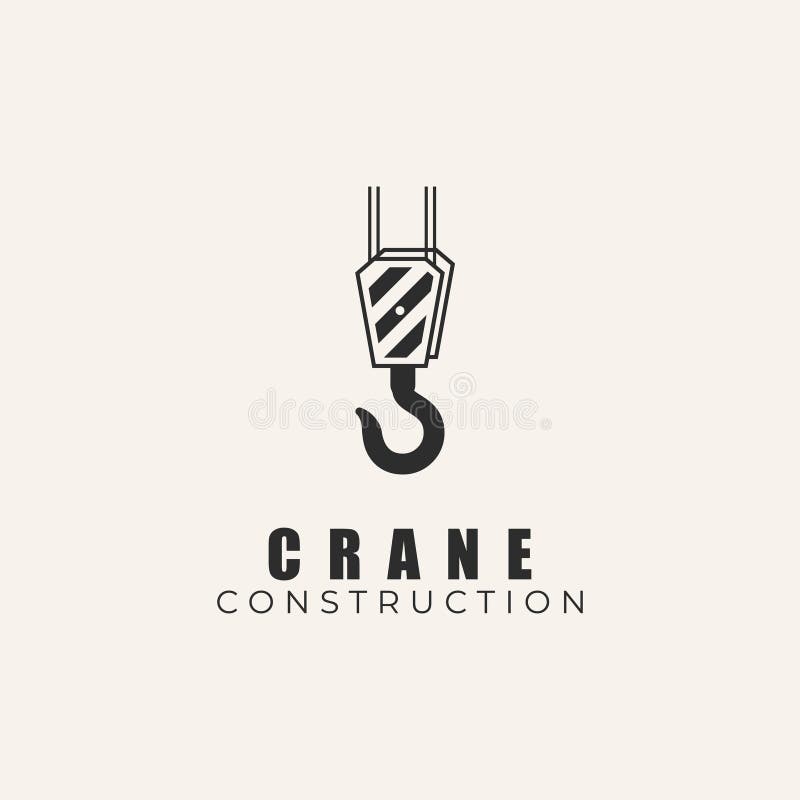 Crane Construction Line Art Logo Design Vector Stock Illustration ...