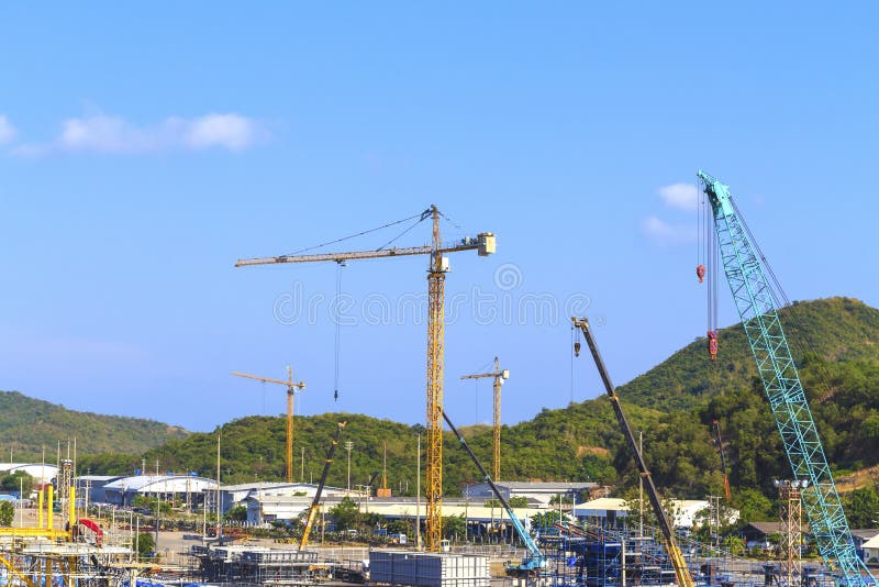Crane on a Construction Site. Stock Image - Image of concrete ...