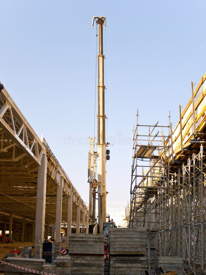 Crane at the Construction Site Stock Photo - Image of building, work ...