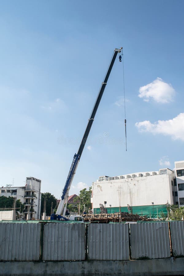 Crane in Construction Site. Stock Photo - Image of architecture, place ...