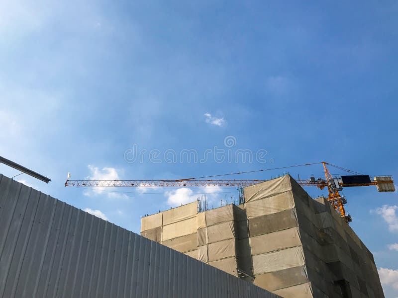 Crane in construction site stock image. Image of crane - 106135385