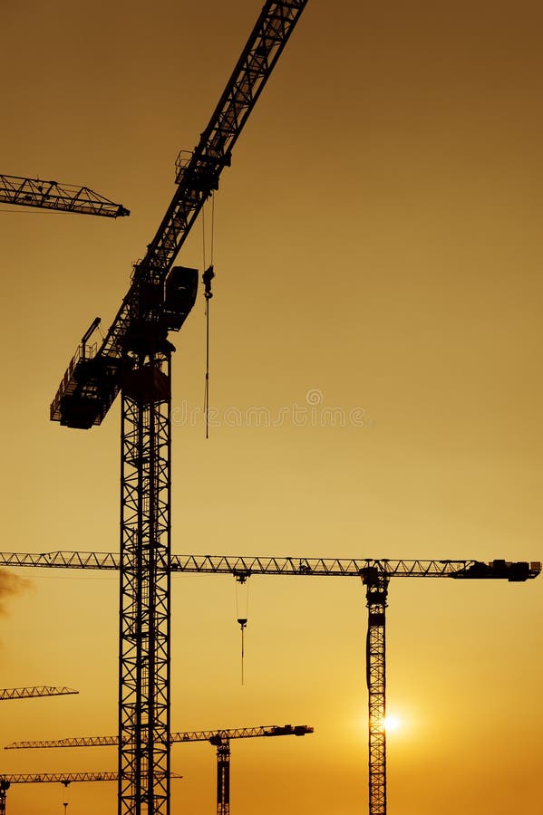Crane in construction site stock photo. Image of equipment - 213332788