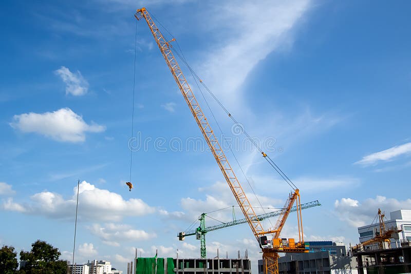 Crane in construction site stock photo. Image of platform - 57138642