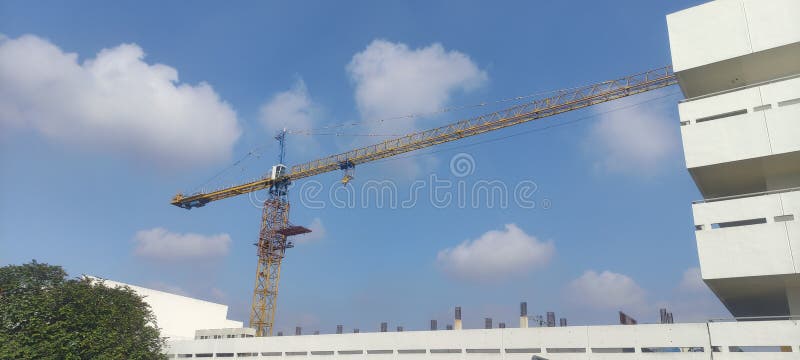 Crane in Constrution Building Stock Photo - Image of constrution, crane ...