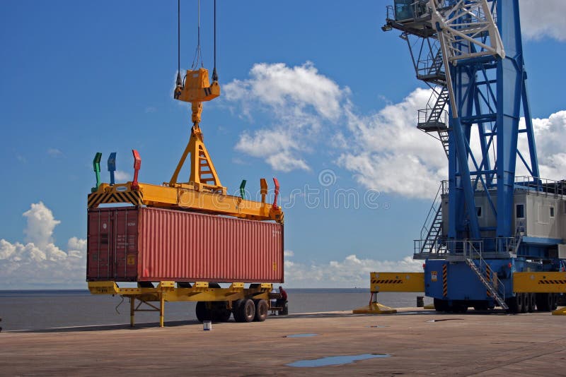 Crane container stock photo. Image of crate, transportation - 16384290