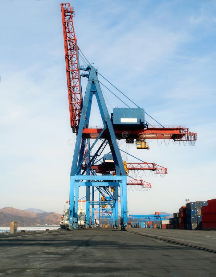 Crane with Containers stock image. Image of crane, terminal - 18550031