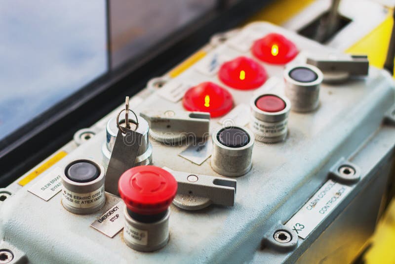 Crane control panel stock image. Image of lamp, crane - 90024539