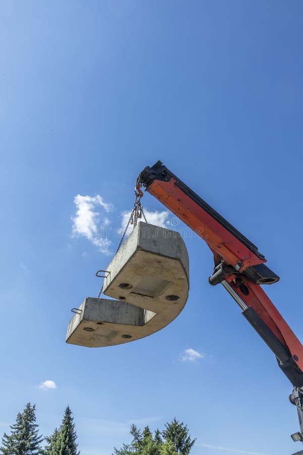 Crane with Counterweight Under Blue Sky Stock Image - Image of ballast ...