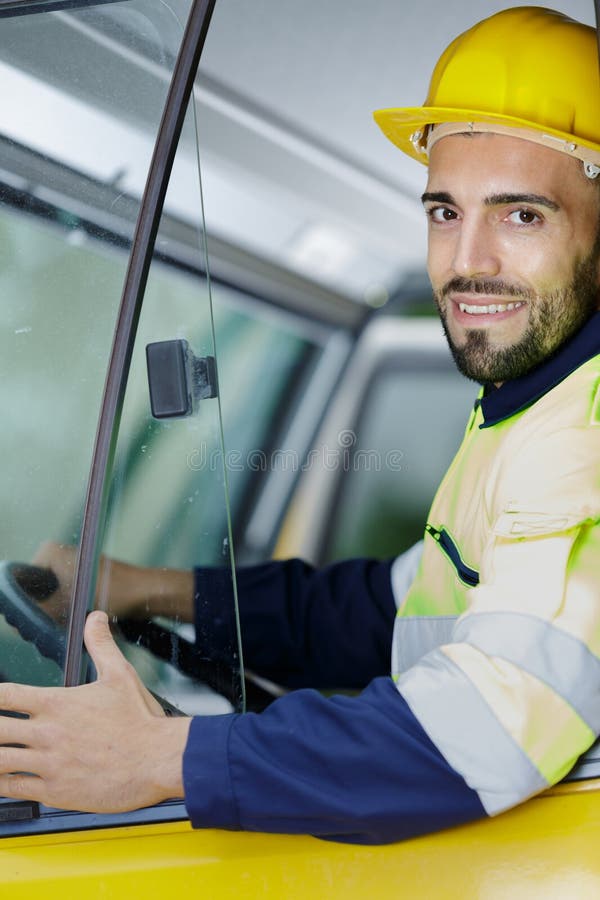 Crane Driver Inside Crane that he Operating Stock Photo - Image of ...