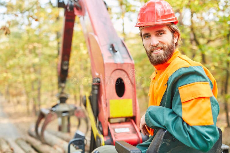 Crane Driver at the Wood Crane on the Forest Crane Stock Image - Image ...