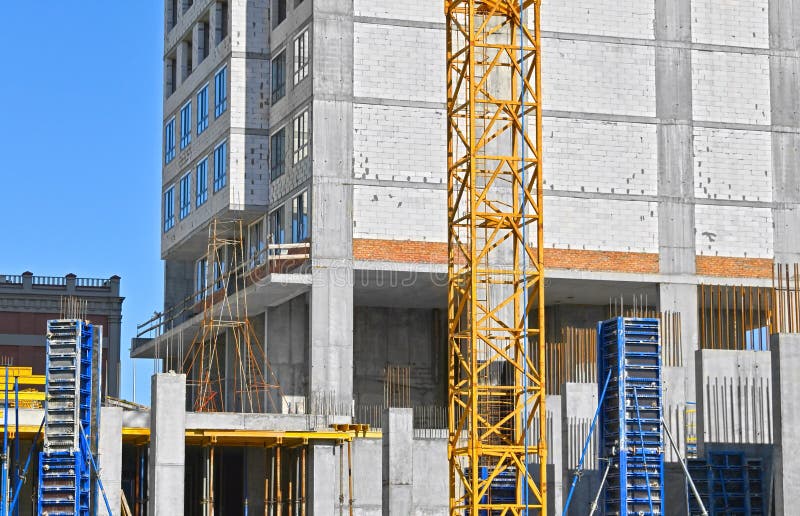 Crane and Formwork on Construction Site Editorial Photography - Image ...