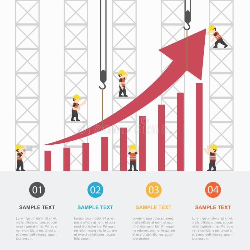 Crane and graph building. stock vector. Illustration of digital - 89188619