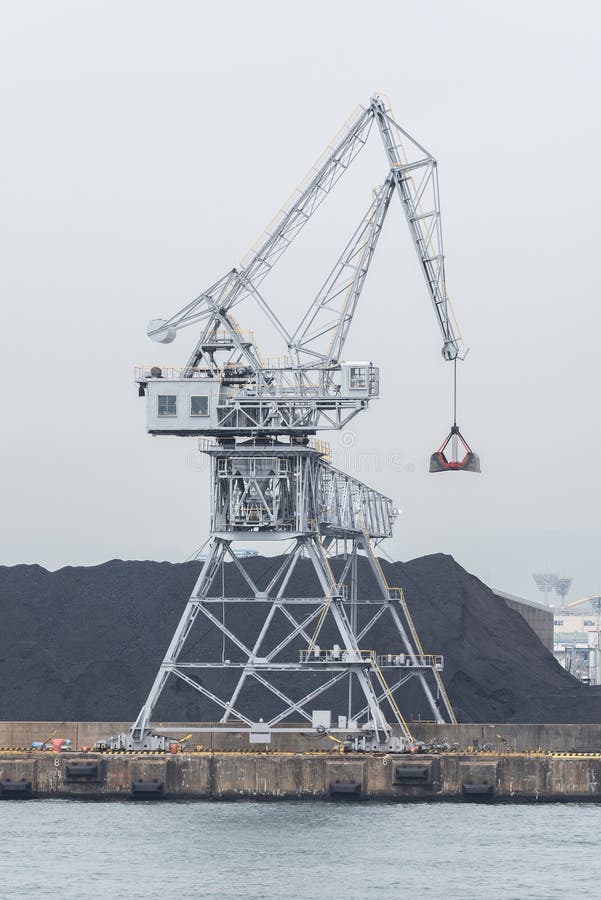 Crane in Harbor of Osaka City, Japan Stock Photo - Image of shipping ...