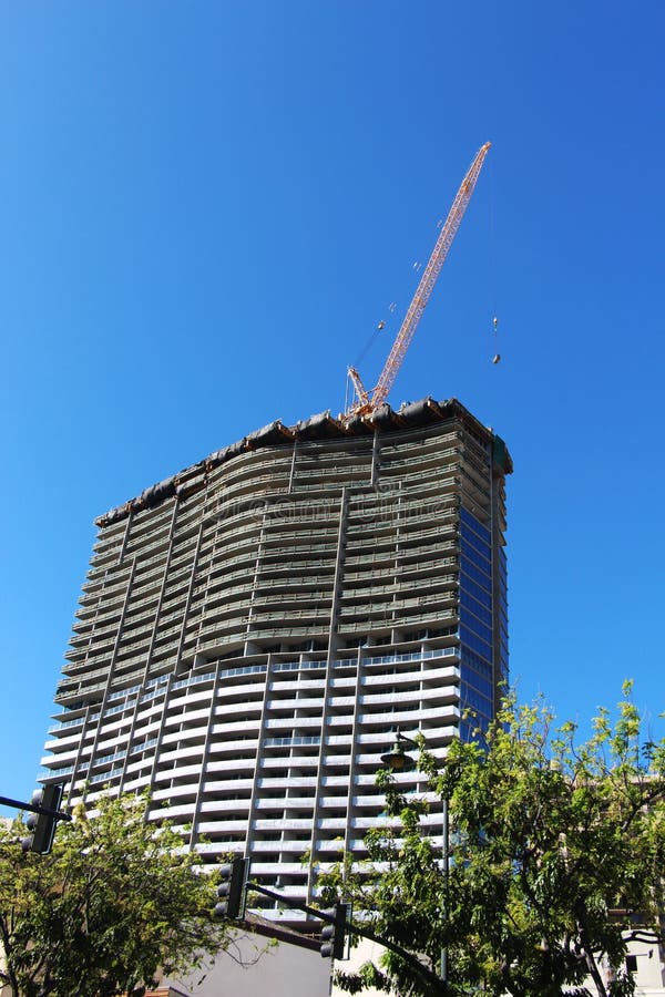 Crane and High-rise Building Under Construction Stock Image - Image of ...