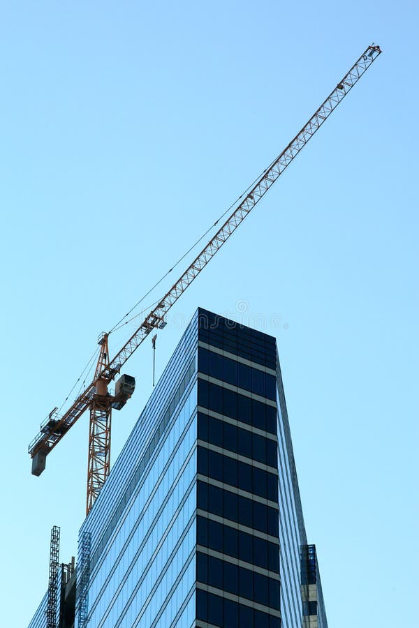Crane and High-rise Modern Building Stock Photo - Image of downtown ...
