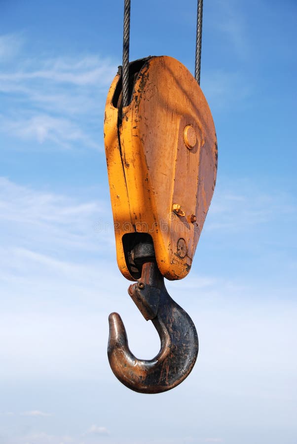 Crane hook stock photo. Image of hook, machine, yellow - 20761818