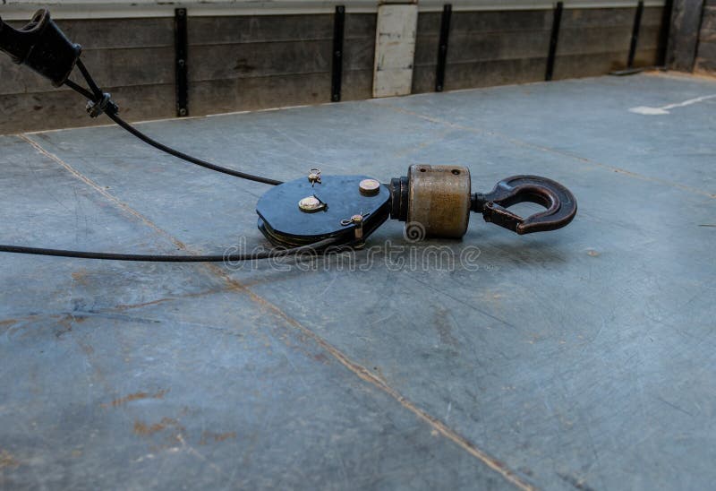 Crane Hook Assembly with Cables Stock Photo - Image of korea, machine ...