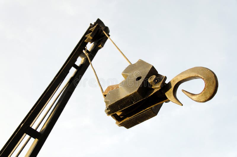 The crane hook stock image. Image of lift, metal, crane - 79773761