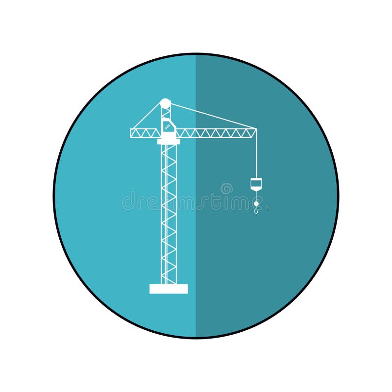 Crane Hook Construction Machine Blue Circle Shadow Stock Vector ...